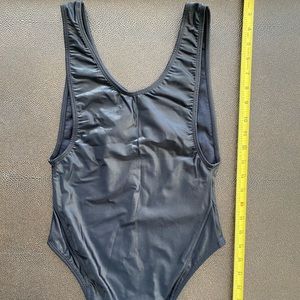 Swim | One Piece Swimsuit In Shiny Black Lycra Side Boop | Poshmark